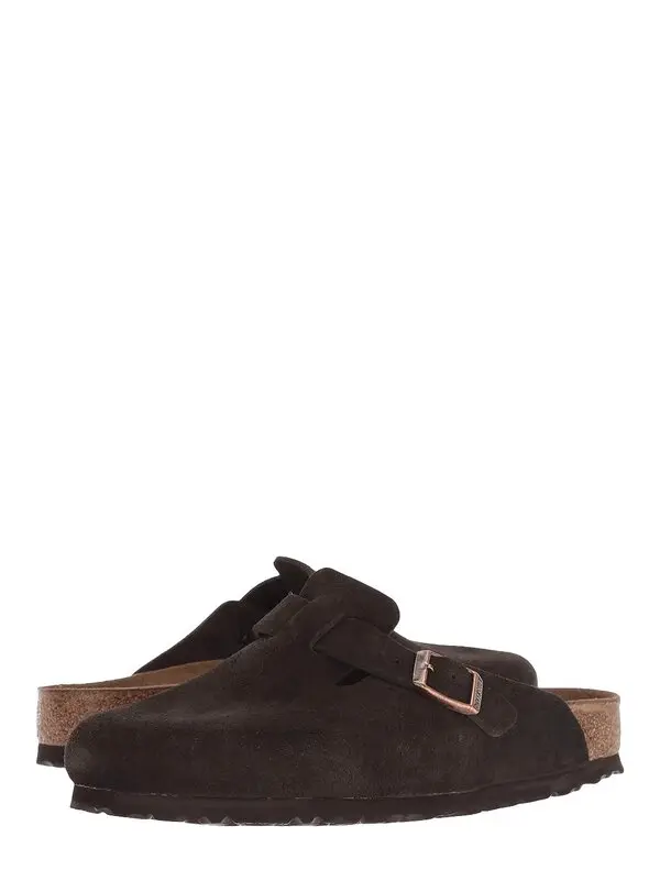 BIRKENSTOCK Boston Soft Footbed Suede Clogs - Brown