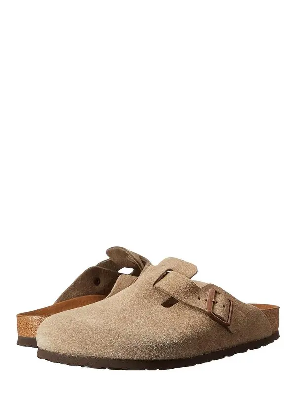 BIRKENSTOCK Boston Soft Footbed Suede Clogs - Taupe