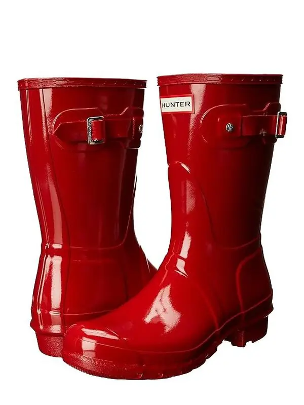 Hunter Original Short Gloss Boots - Red