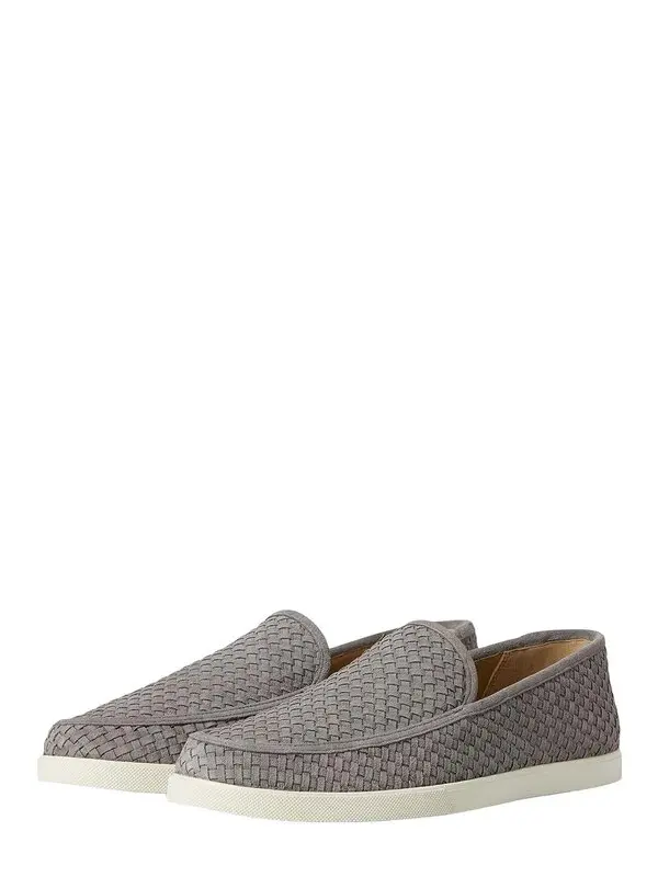 Vince Sonoma Woven Suede Slip-on Loafers - Gray