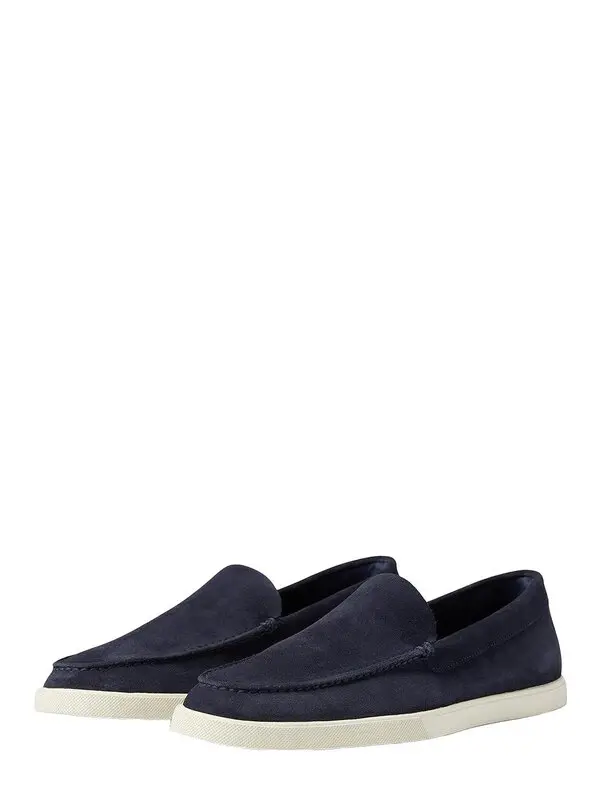 Vince Sonoma Woven Suede Slip-on Loafers - Navy