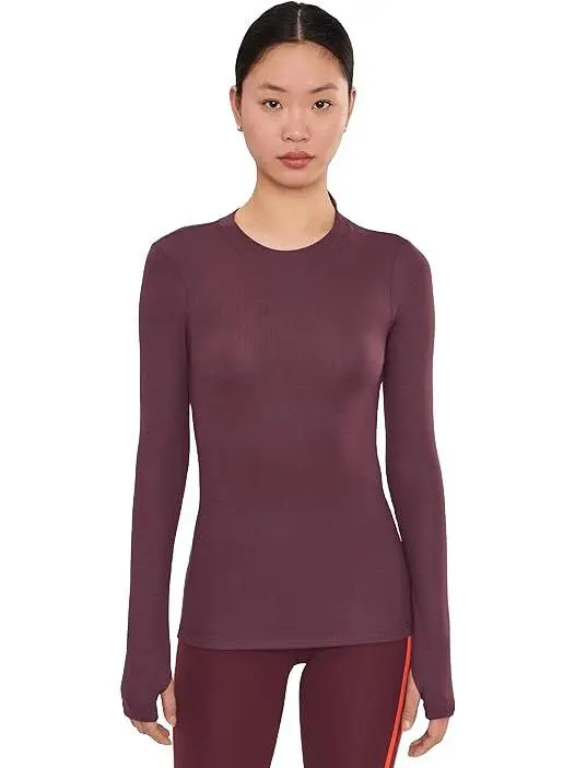 Splits59 Louise Rib Long Sleeve Top - Black