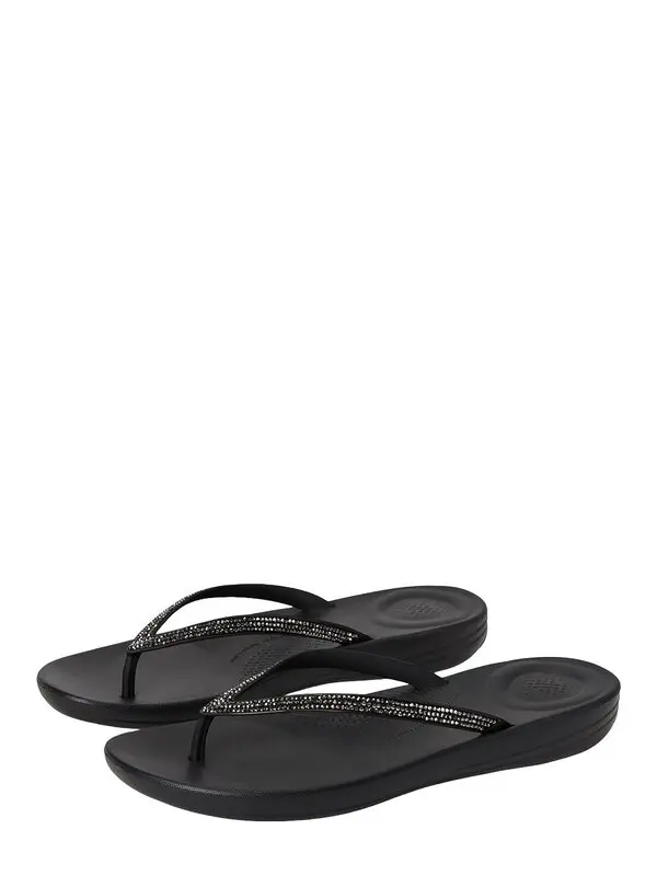 Fitflop Iqushion Sparkle Thong Sandals - Black