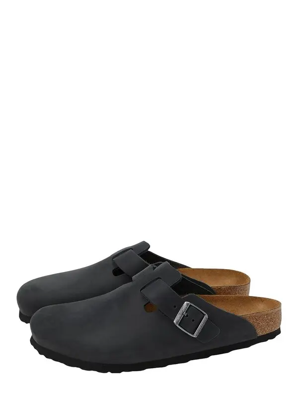 BIRKENSTOCK Boston Oiled Leather Clogs - Black