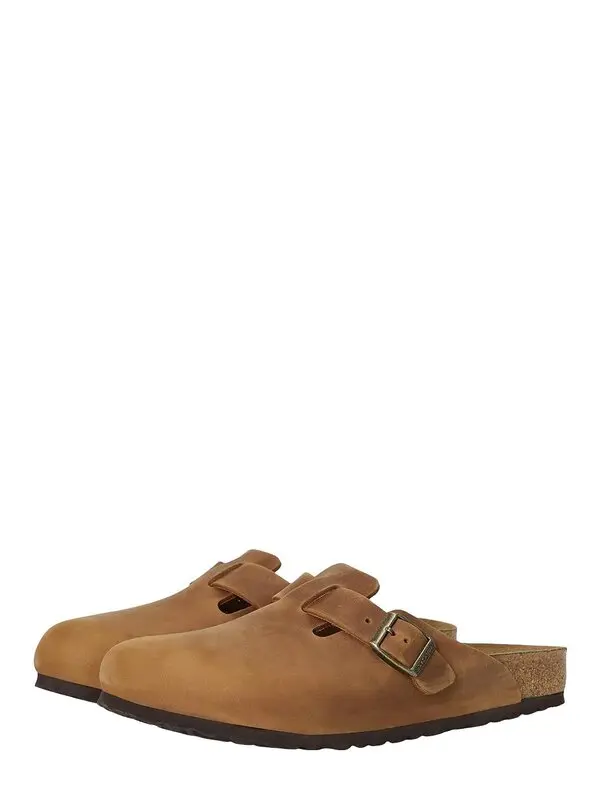 BIRKENSTOCK Boston Oiled Leather Clogs - Tan