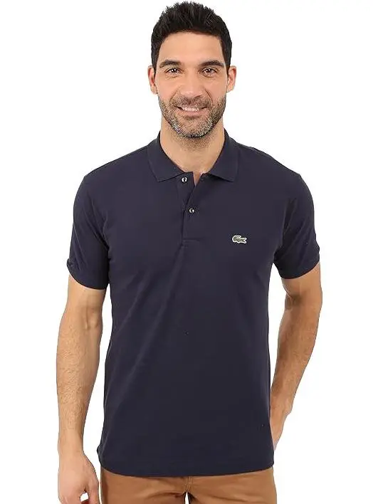 Lacoste L1212 Classic Pique Polo Shirt Short Sleeve Knit Miami - Navy