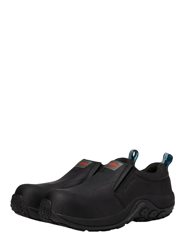 Merrell Jungle Moc Leather Composite Toe Slip-on - Black