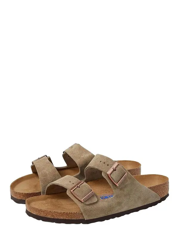 BIRKENSTOCK Arizona Soft Footbed Suede Sandals - Taupe