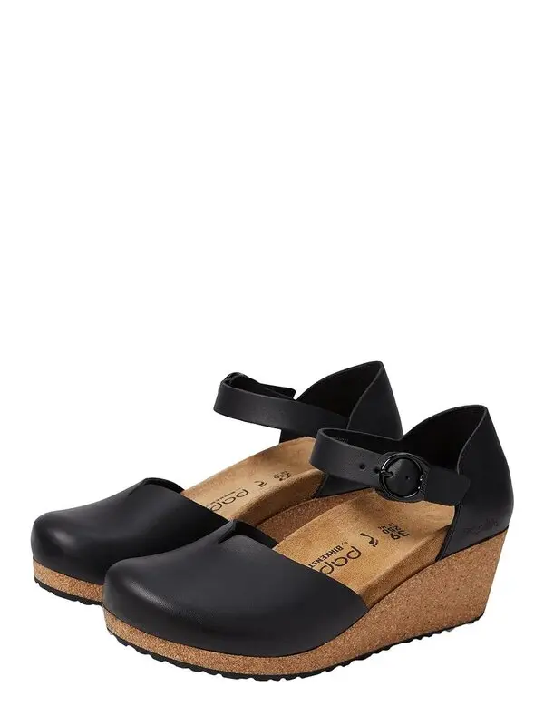 BIRKENSTOCK Papillio Mary Wedge Sandal Leather - Black