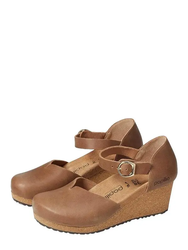BIRKENSTOCK Papillio Mary Wedge Sandal Leather - Tan