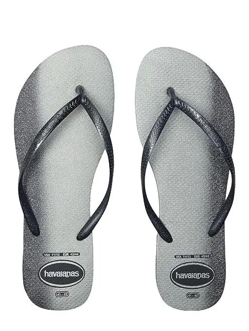 Havaianas Slim Glitter Flip Flop Sandal - Black