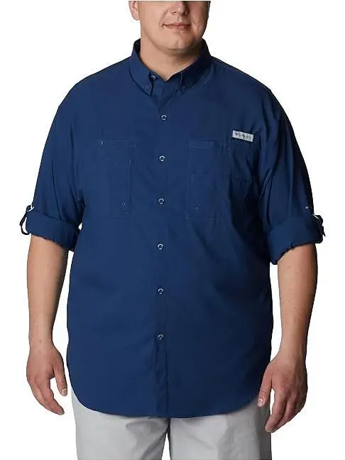 Columbia Big Tall Tamiamitm Ii L/s Long Sleeve Button Up - Black
