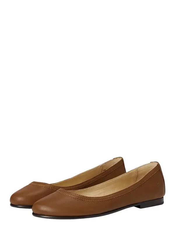 THE FRYE COMPANY Carson Ballet Flat Shoes - Tan