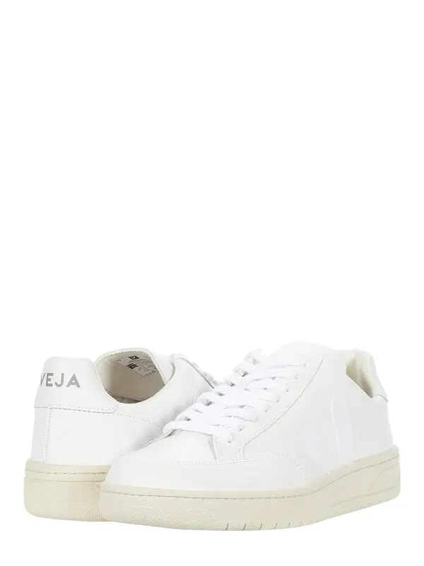VEJA V-12 Leather And Recycled Mesh Sneakers - Bone