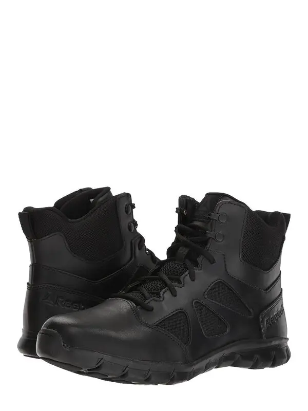 REEBOK Sublite Cushion Tactical 6" Lace Up Zip Up Boots - Black