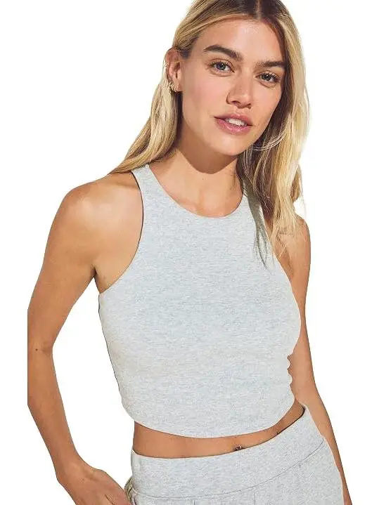 Eberjey Luxe Sweats High Neck Brami - Heather Grey
