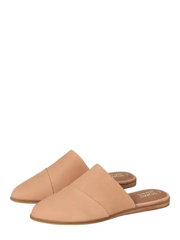 Toms Jade Leather Slip-on Mules - Beige