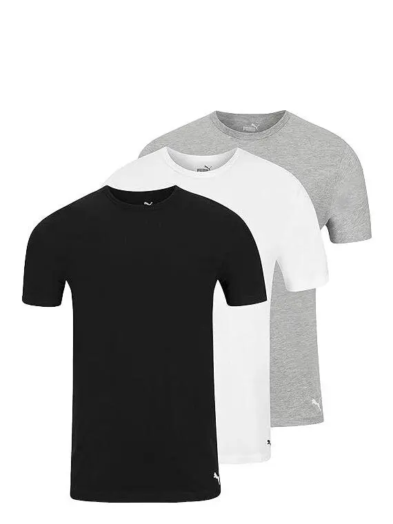 PUMA 3 Pack Crew Neck T-shirts Underwear /gray/black - Multi