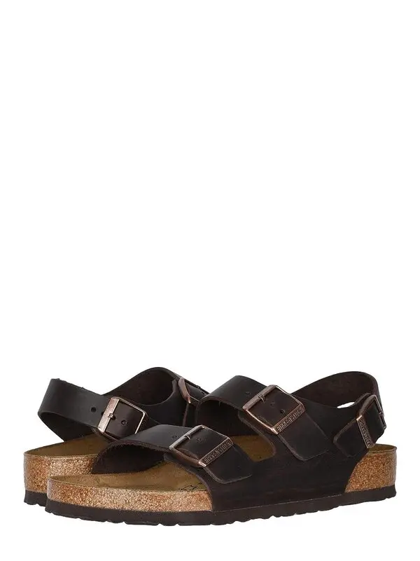BIRKENSTOCK Milano Oiled Leather Sandal - Brown