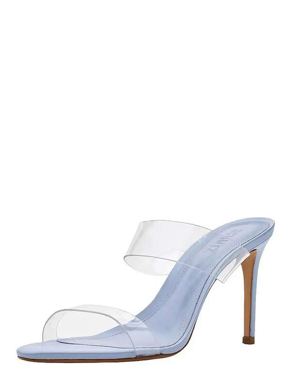 Schutz Ariella Stiletto Sandals With Transparent Straps - Purple