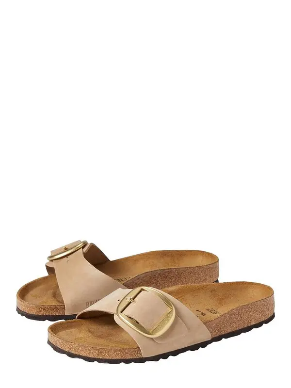 BIRKENSTOCK Madrid Big Buckle Nubuck Leather Sandals - Tan