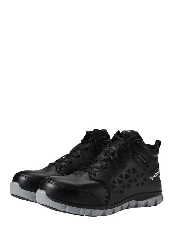 REEBOK Sublite Cushion Work Mid Comp Toe Eh Waterproof Boots - Black