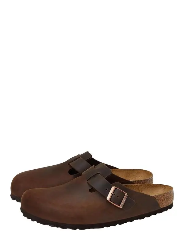 BIRKENSTOCK Boston Soft Footbed Oiled Leather Clogs - Brown