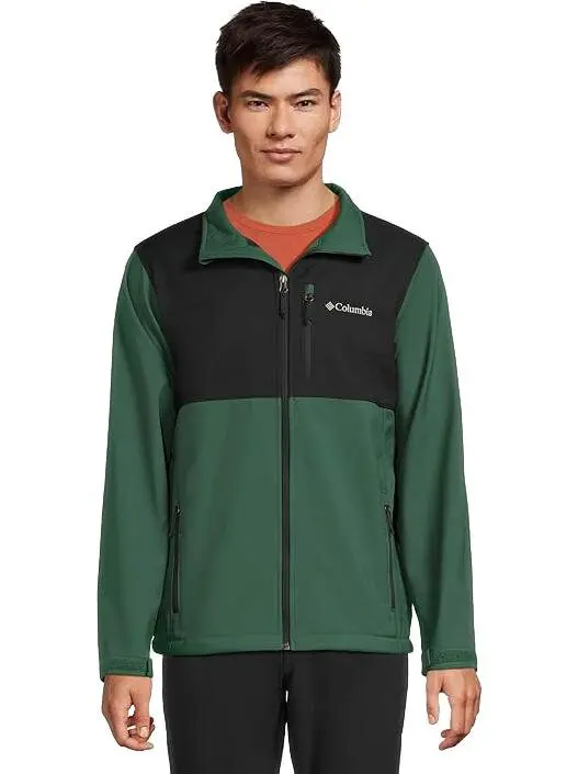 Columbia Softshell Jacket With Stand Collar And Embroidered Logo - Black