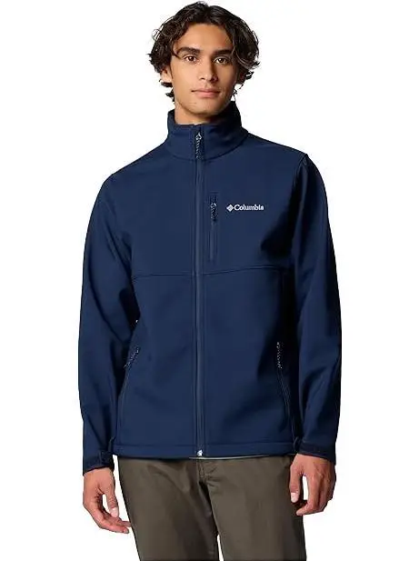 Columbia Softshell Jacket With Stand Collar And Embroidered Logo - Blue