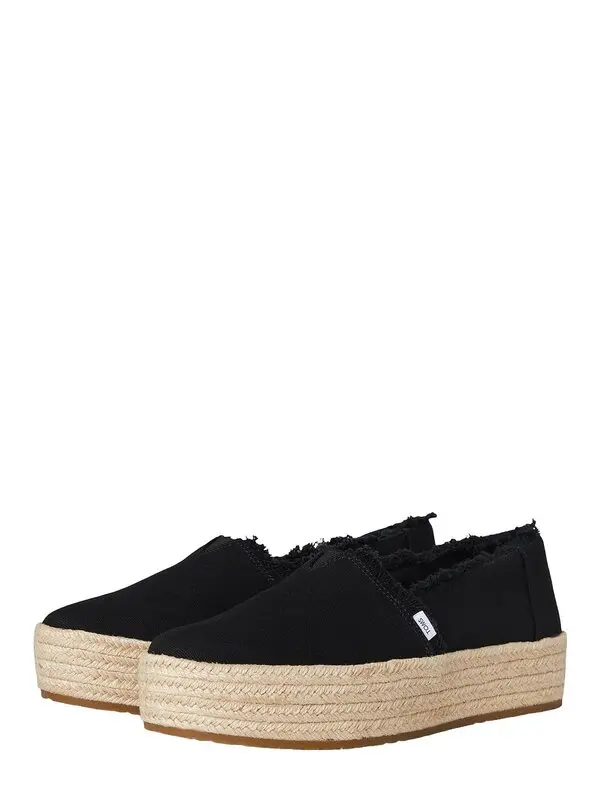 Toms Valencia Espadrille Platform Slip-on Shoes - Black