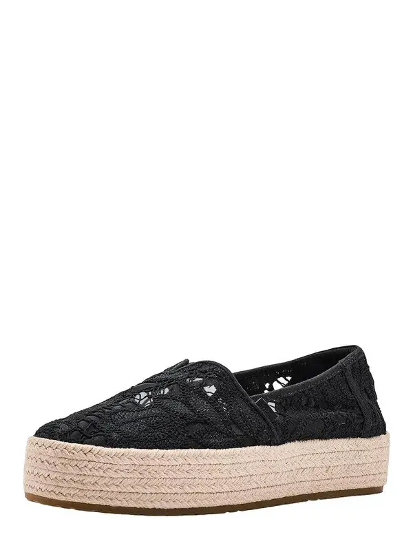 Toms Espadrille Platform Slip-on Shoes - Black