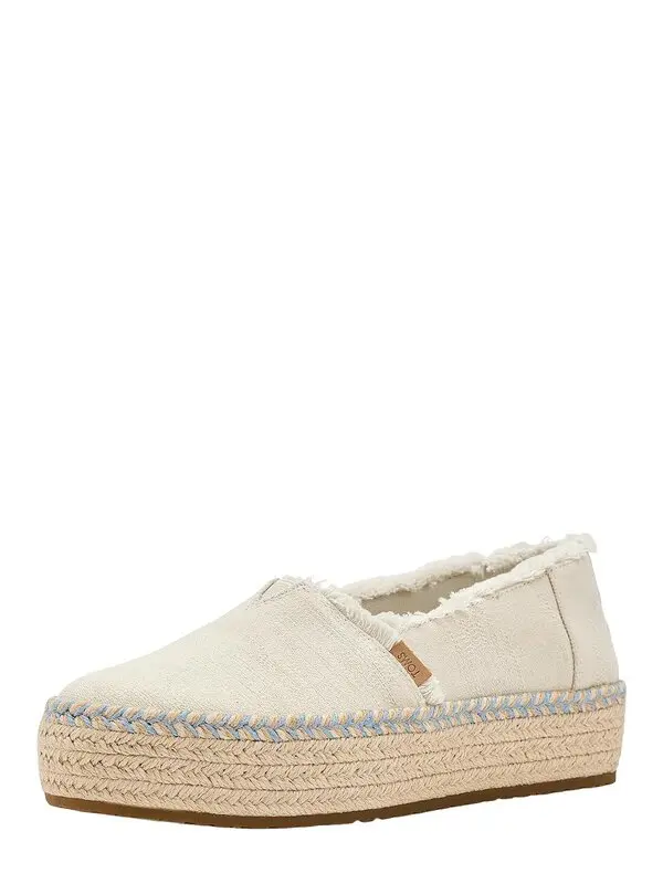Toms Valencia Floral Crochet Platform Espadrilles - Bone