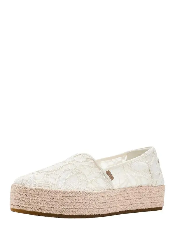 Toms Valencia Espadrille Platform Slip-on Shoes - White