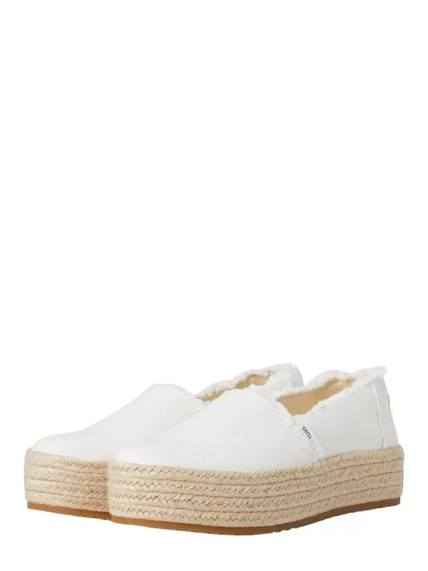 Toms Valencia Espadrille Platform Slip-on Shoes - White