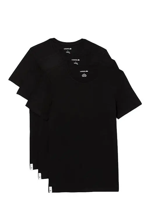 Lacoste 3-pack Crew Neck Slim Fit Essential T-shirt Clothing - Black