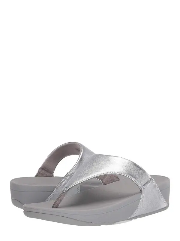 Fitflop Lulu Leather Toepost Sandals - Silver
