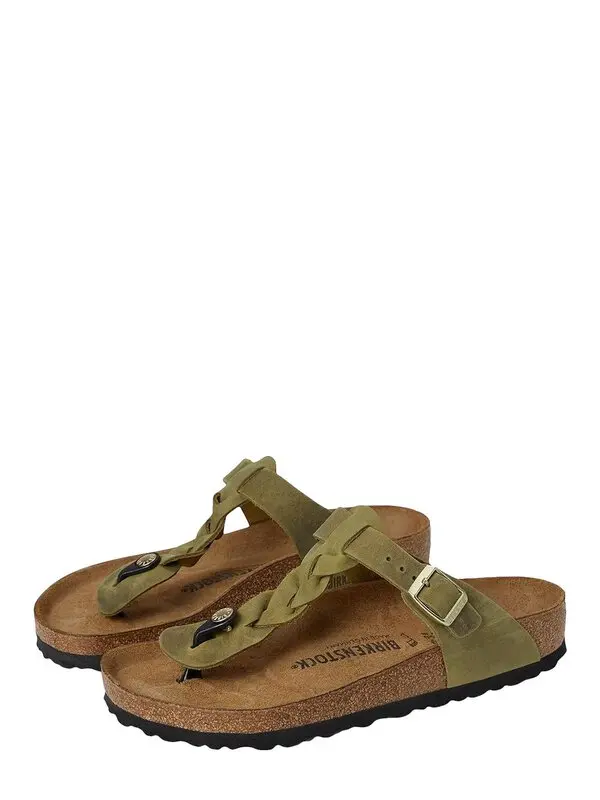 BIRKENSTOCK Gizeh Braided Oiled Leather Sandal - Green
