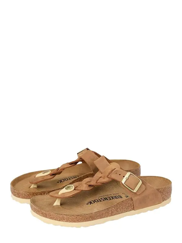 BIRKENSTOCK Gizeh Braided Oiled Leather Sandal - Orange