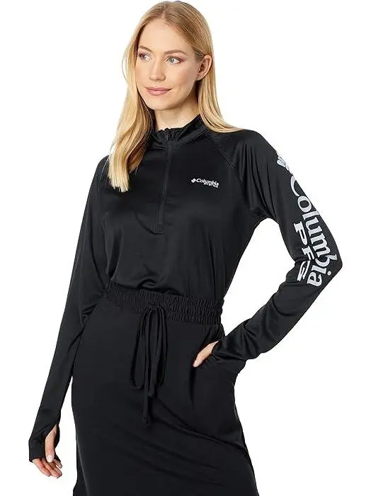 Columbia Tidal Tee 1/4 Zip With Upf 50 Sun Protection - Black