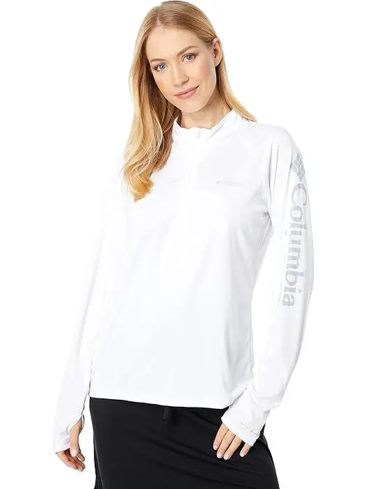 Columbia Tidal Tee 1/4 Zip With Upf 50 Sun Protection - White