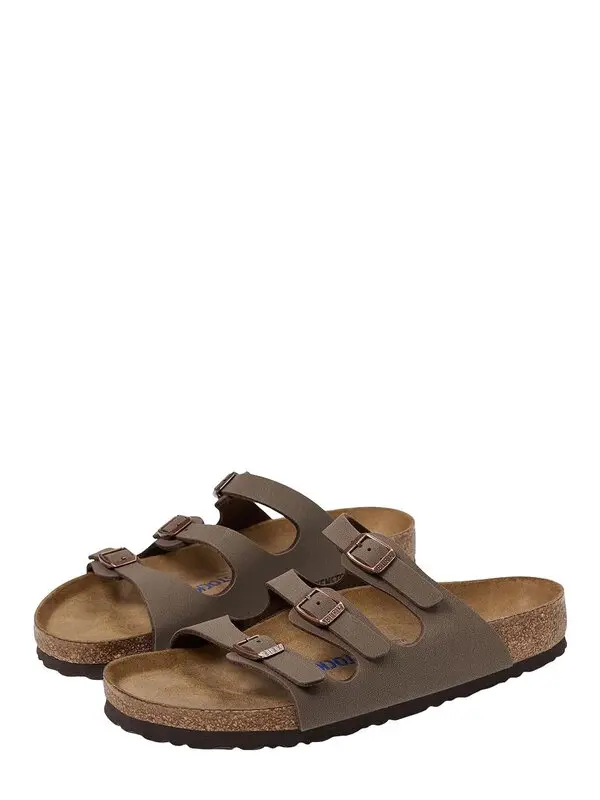 BIRKENSTOCK Florida Soft Footbed Birkibuc Sandals - Taupe