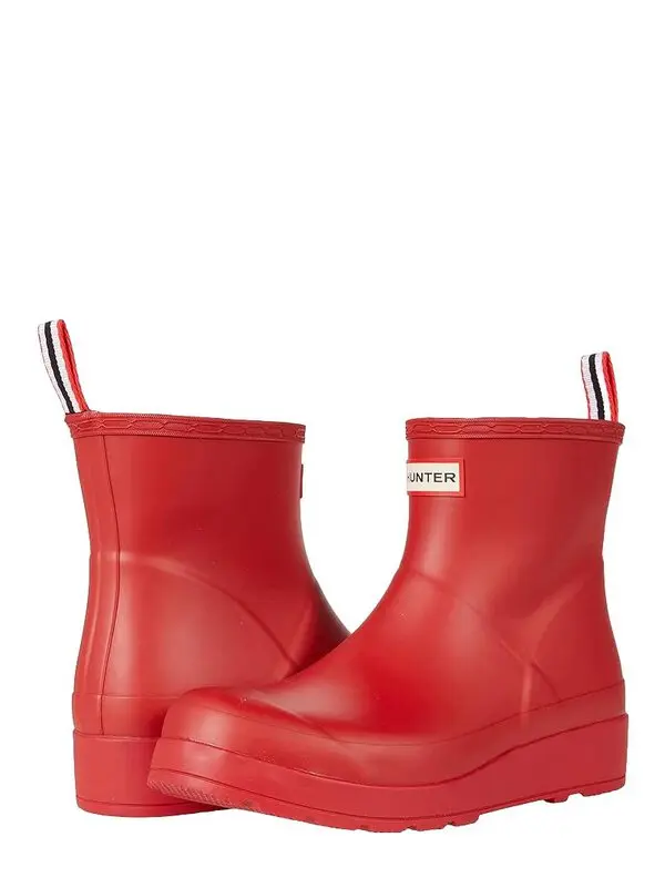 Hunter Original Play Short Rain Boots With Logo Accent - Red