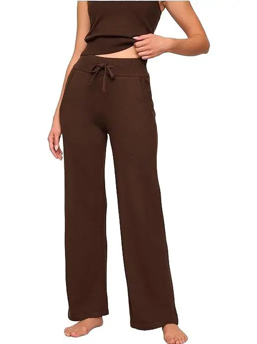 Eberjey Recycled Sweater Pant - Brown
