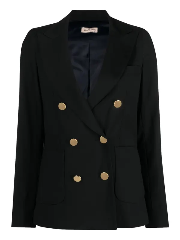 BLANCA VITA Double-breasted Blazer - Black