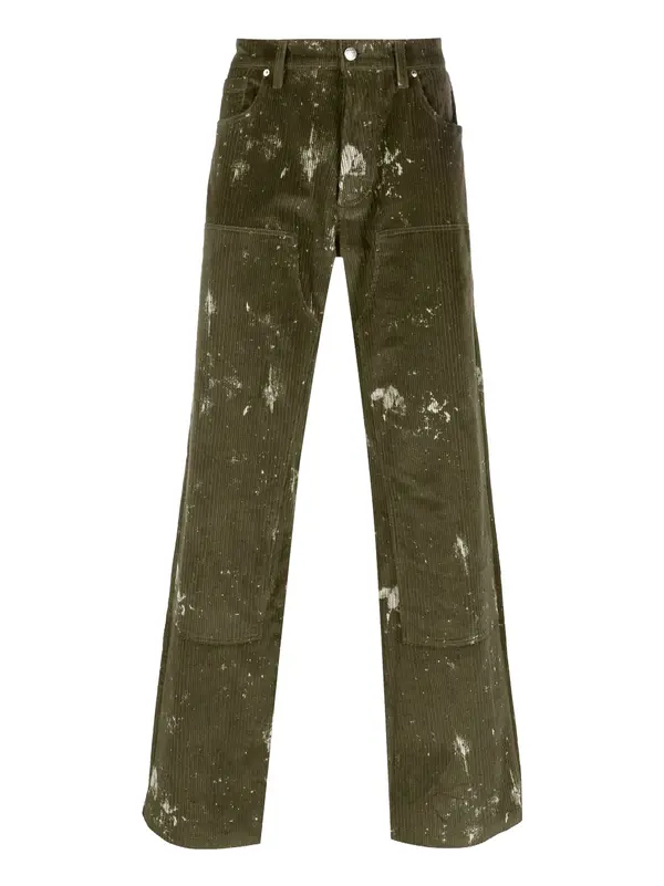 MISBHV Paint-splatter Corduroy Trousers - Green