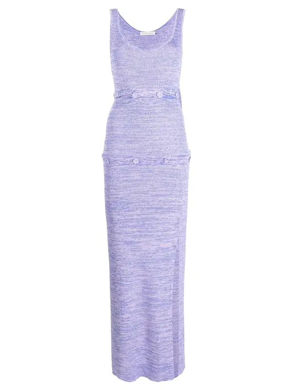Christopher Esber Buttoned-panel Knit Dress - Purple