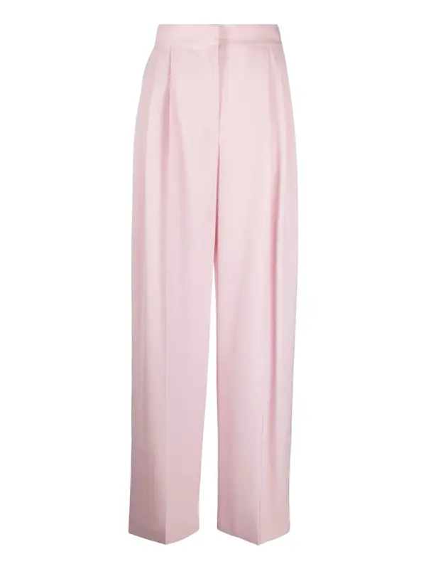 Alexander McQueen Pleated High-waisted Trousers - Pink