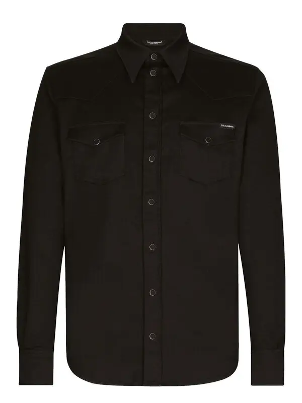Dolce & Gabbana Coated Denim Shirt - Black