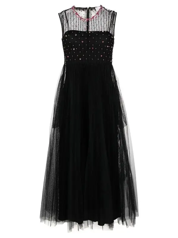 Red Valentino Point D'esprit Tulle Dress - Black