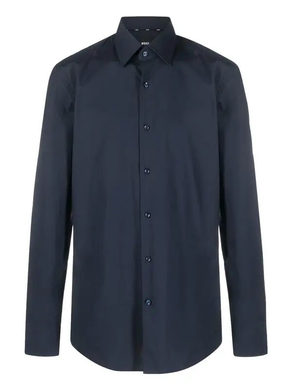BOSS Tailored Stretch-cotton Shirt - Blue
